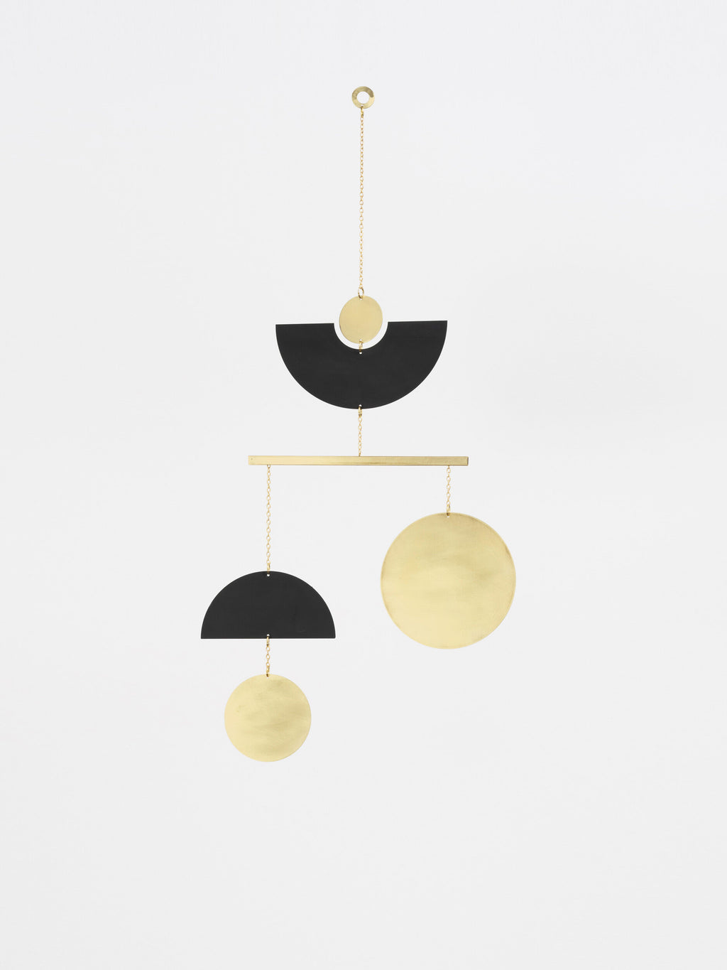 Circle & Line | Pivot Mobile — Black Patina / Brass